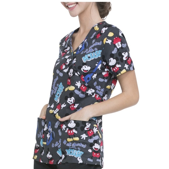 Disney | Tops | Disney Mickey Mouse Scrub Top 9 Years Anniversary ...
